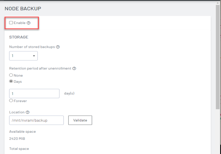 Backing Up Nodes